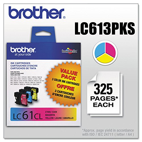 Brother Lc613pks Innobella Ink Cartridges (Cyan/Magenta/Yellow) 3/Pk In Retail Packaging