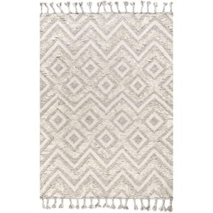 nuLOOM Sony Bohemian Diamond Shag Area Rug, 8' x 10', Ivory