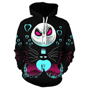 unisex christmas hoodie novelty sweatshirt for men and women jack skellington – 01 small