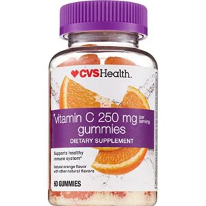 cvs health vitamin c orange flavored gummies 250 mg, 60ct