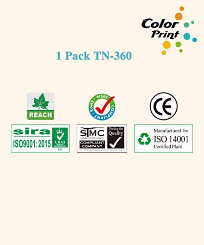 (1-Pack, Black) Compatible TN360 TN-360 Toner Cartridge TN-330 Used for Brother DCP-7030 DCP-7040 DCP-7045N HL-2140 HL-2150N HL-2170W MFC-7440N MFC-7840W Laser Printer, by ColorPrint