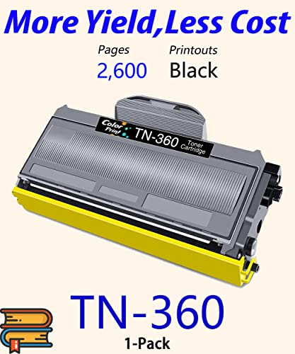 (1-Pack, Black) Compatible TN360 TN-360 Toner Cartridge TN-330 Used for Brother DCP-7030 DCP-7040 DCP-7045N HL-2140 HL-2150N HL-2170W MFC-7440N MFC-7840W Laser Printer, by ColorPrint