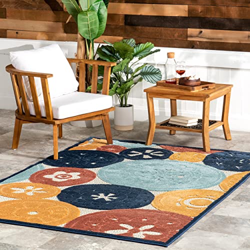 nuLOOM Crissie Coastal Sand Dollar Indoor/Outdoor Area Rug, 8' x 10', Blue