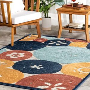 nuLOOM Crissie Coastal Sand Dollar Indoor/Outdoor Area Rug, 8' x 10', Blue