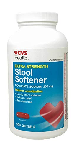 CVS Health Extra Strength Stool Softener Docusate Sodium Softgels 250 mg, 500 Count