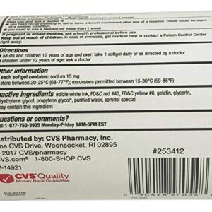 CVS Health Extra Strength Stool Softener Docusate Sodium Softgels 250 mg, 500 Count