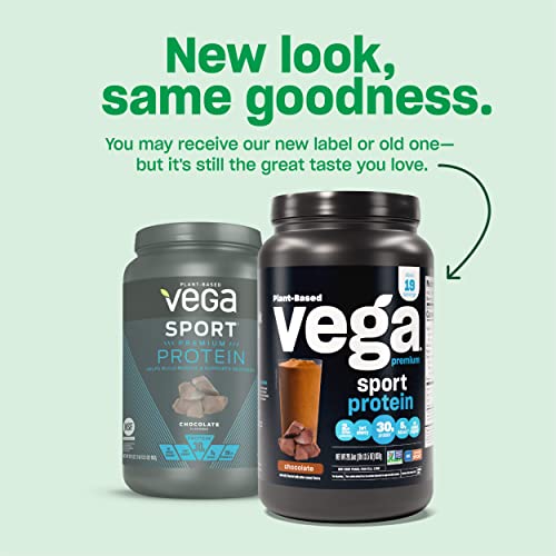 Vega Sport Premium Vegan Protein Powder Vanilla (45 Servings) 30g Vegan Protein, 5g BCAAs, Low Carb, Keto, Dairy Free, Gluten Free, Non GMO, Pea Protein for Women & Men, 4.1 lbs (Packaging May Vary)