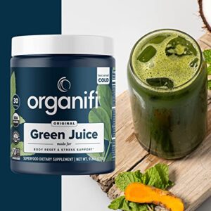 Organifi Green Juice - Organic Superfood Powder - 30-Day Supply - Organic Vegan Greens - Helps Decrease Cortisol - Provides Better Response to Stress - Supports Weight Control - Total Body Wellness