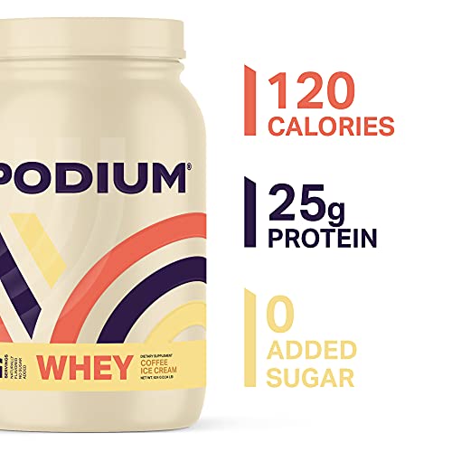 Podium Nutrition, Whey Protein Powder, Coffee Ice Cream, 27 Servings, 25g of Whey Protein Per Serving, Gluten Free, Soy Free