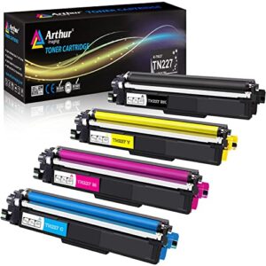 arthur imaging with chip compatible toner cartridge replacement for brother tn227 tn227bk tn 227 tn223 use with hl-l3210cw hl-l3230cdw hl-l3270cdw hl-l3290cdw mfc-l3710cw mfc-l3750cdw l3770cdw 4 pack