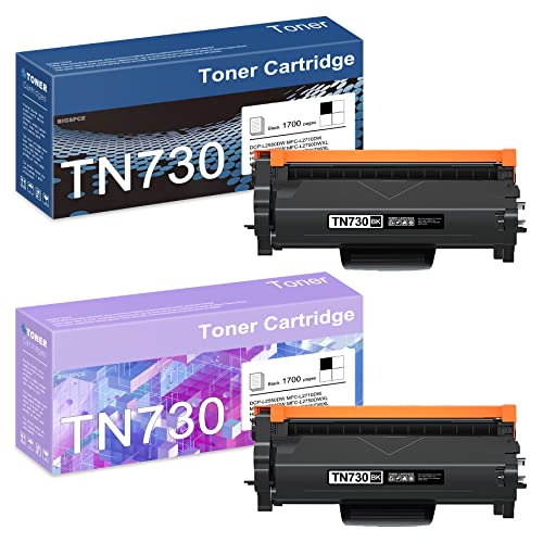 BIGSPCE Compatible 2-Black TN-730 Toner Cartridge Replacement for Brother MFC-L2710DW L2750DW L2750DWXL DCP-L2550DW HL-L2350DW L2370DW/DWXL L2390DW L2395DW Printer, TN730 Toner