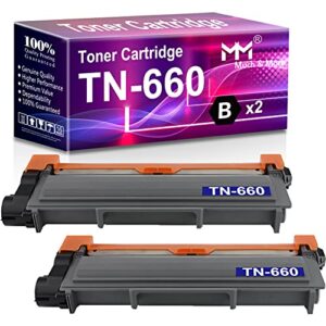 much&more compatible toner cartridge replacement for brother tn660 tn-660 used for brother hl-l2300d l2365dw l2340dw l2320d l2360dw dcp-l2520dw l2540dw mfc-l2740dw printer (black, 2-pack)