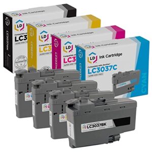 ld compatible ink cartridge replacements for brother lc3037 super high yield (black, cyan, magenta, yellow, 4-pack)