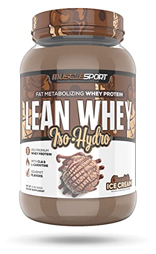 Musclesport Lean Whey Revolution™ Protein Powder - Whey Protein Isolate - Low Calorie, Low Carb, Low Fat, Incredible Flavors - 25g Protein per Scoop - 2lb Chocolate Ice Cream