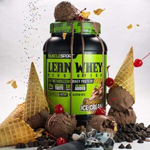 Musclesport Lean Whey Revolution™ Protein Powder - Whey Protein Isolate - Low Calorie, Low Carb, Low Fat, Incredible Flavors - 25g Protein per Scoop - 2lb Chocolate Ice Cream