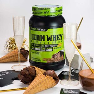 Musclesport Lean Whey Revolution™ Protein Powder - Whey Protein Isolate - Low Calorie, Low Carb, Low Fat, Incredible Flavors - 25g Protein per Scoop - 2lb Chocolate Ice Cream