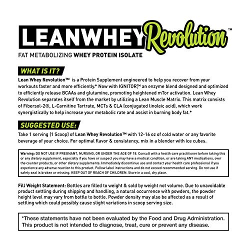 Musclesport Lean Whey Revolution™ Protein Powder - Whey Protein Isolate - Low Calorie, Low Carb, Low Fat, Incredible Flavors - 25g Protein per Scoop - 2lb Chocolate Ice Cream