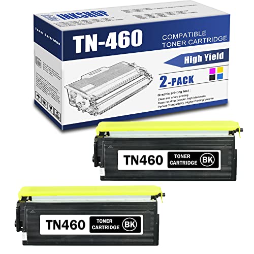 TN460 Compatible TN-460 Black High Yield Toner Cartridge Replacement for Brother TN-460 DCP-1200 HL-1230 HL-1240 MFC-8300 IntelliFax-4100e Toner.(2 Pack)