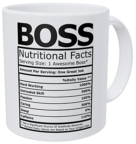 Wampumtuk Boss Nutritional Fatcs 11 Ounces Funny Coffee Mug