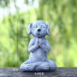 Meditating Dog Statue Buddha - Zen Dog - Namaste– Top Collection Tranquility and Peacefulness for Your Fairy Garden. 4¾ Inches Tall Miniature Gnome Figurine