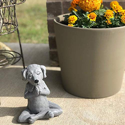 Meditating Dog Statue Buddha - Zen Dog - Namaste– Top Collection Tranquility and Peacefulness for Your Fairy Garden. 4¾ Inches Tall Miniature Gnome Figurine