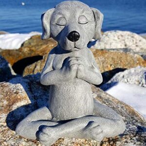 Meditating Dog Statue Buddha - Zen Dog - Namaste– Top Collection Tranquility and Peacefulness for Your Fairy Garden. 4¾ Inches Tall Miniature Gnome Figurine