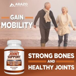 Glucosamine Chondroitin Turmeric Msm Boswellia - Joint Support Supplement for Relief 180 Tablets - Arazo Nutrition