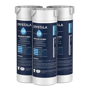 crystala filters xwf water filter, compatible with ge xwf refrigerator water filter, 3 pack