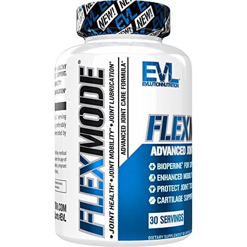 Evlution High Absorption Joint Support Supplement Nutrition FLEXMODE Joint Supplement with Advanced Joint Vitamins Including Glucosamine Chondroitin MSM Boswellia and Hyaluronic Acid - 30 Servings