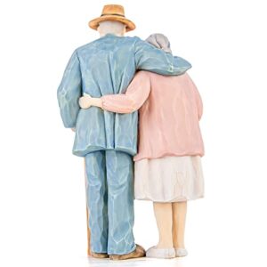 couple collectible figurines, love statue, sculpted hand-painted sweet loving together figure, anniversary wedding valentine’s day gift for wife husband boyfriend girlfriend (around you)