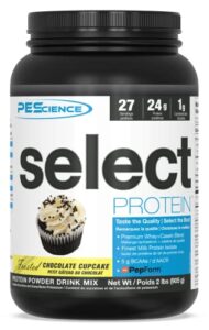 pescience select low carb protein powder, chocolate cupcake, 27 serving, keto friendly and gluten free