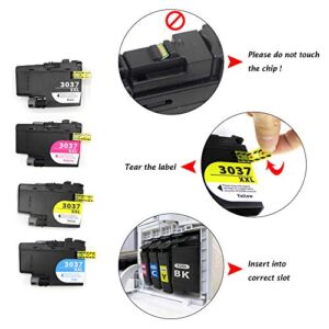 Intactech 2 Black Compatible Ink Cartridges Replacement for Brother LC3037 LC3037XXL LC3037BK High Yield Ink Tank Work for Printer MFC-J5845DW MFC-J5845DW XL MFC-J5945DW MFC-J6545DW MFC-J6945DW