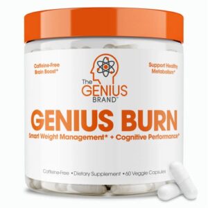 genius thermogenic fat burner, 60 diet veggie pills – weight loss & metabolism supplement, appetite suppressant & energy booster – caffeine-free nootropic focus & brain boost – ashwagandha & teacrine