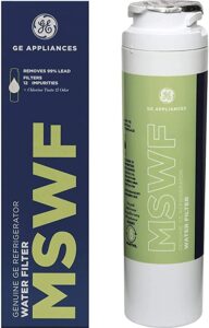 ge mswf refrigerator water filter | certified to reduce lead, sulfur, and 50+ other impurities | replace every 6 months for best results | pack of 1