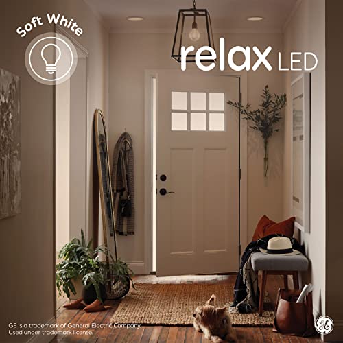 GE Relax LED Light Bulbs, 60 Watt Eqv, Decorative Clear Finish, Soft White, Small Base (8 Pack)