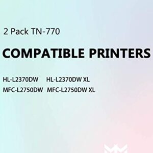 MM MUCH & MORE Compatible Toner Cartridge Replacement for Brother TN770 TN-770 TN730 TN760 Super High Yield Black Toner Cartridge for HL-L2370DW HL-L2370DWXL MFC-L2750DW MFC-L2750DWXL Printer (2-Pack)