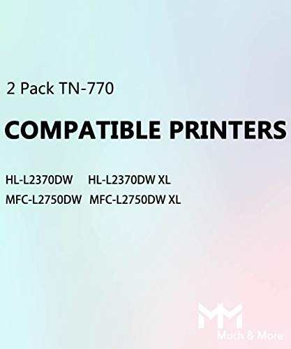 MM MUCH & MORE Compatible Toner Cartridge Replacement for Brother TN770 TN-770 TN730 TN760 Super High Yield Black Toner Cartridge for HL-L2370DW HL-L2370DWXL MFC-L2750DW MFC-L2750DWXL Printer (2-Pack)