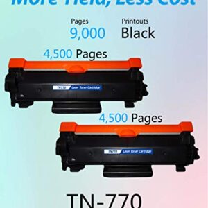 MM MUCH & MORE Compatible Toner Cartridge Replacement for Brother TN770 TN-770 TN730 TN760 Super High Yield Black Toner Cartridge for HL-L2370DW HL-L2370DWXL MFC-L2750DW MFC-L2750DWXL Printer (2-Pack)