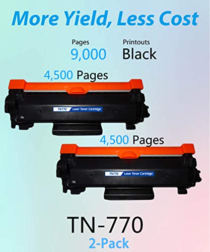 MM MUCH & MORE Compatible Toner Cartridge Replacement for Brother TN770 TN-770 TN730 TN760 Super High Yield Black Toner Cartridge for HL-L2370DW HL-L2370DWXL MFC-L2750DW MFC-L2750DWXL Printer (2-Pack)