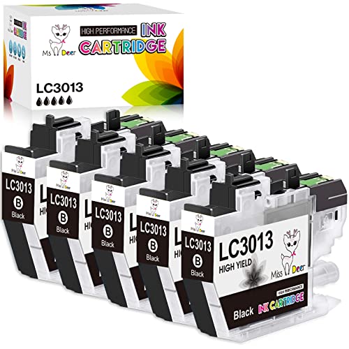 MS DEER Compatible LC3013 BK Ink Cartridges Replacement for Brother Ink Cartridges LC 3013 LC3011 3011 LC3013BK for MFC-J895DW MFC-J497DW MFC-J491DW MFC-J690DW Printer 5 Black