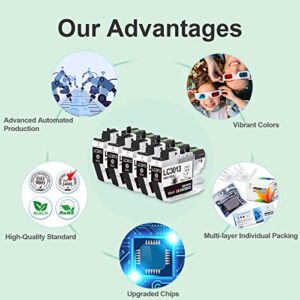 MS DEER Compatible LC3013 BK Ink Cartridges Replacement for Brother Ink Cartridges LC 3013 LC3011 3011 LC3013BK for MFC-J895DW MFC-J497DW MFC-J491DW MFC-J690DW Printer 5 Black