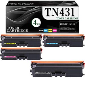 4-pack (black cyan magenta yellow) tn431 tn431bk tn431c tn431m tn431y compatible toner cartridge replacement for brother hl-l8360cdwt l9310cdwtt dcp-l8410cdw mfc-l9570cdwt l9570cdw toner cartridge