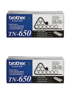 brother genuine tn-650 (tn650) high yield black laser toner cartridge 2-pack