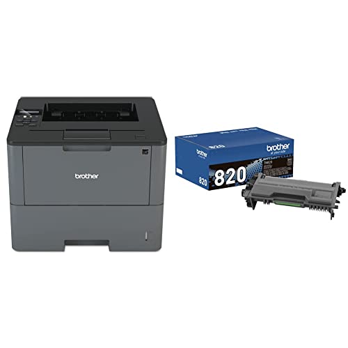 Brother Monochrome Laser Printer, HL-L6200DW, Wireless Networking, Mobile Printing, Duplex Printing, Large Paper Capacity w/ Brother TN820 Replacement Black Toner