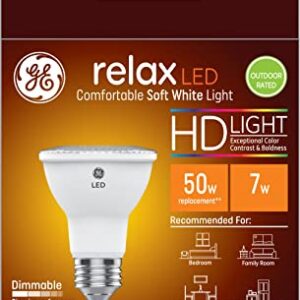 GE Lighting 45441 Relax HD LED (50-Watt Replacement) 500-Lumen PAR20 Bulb with Medium Base, Soft White, 1-Pack