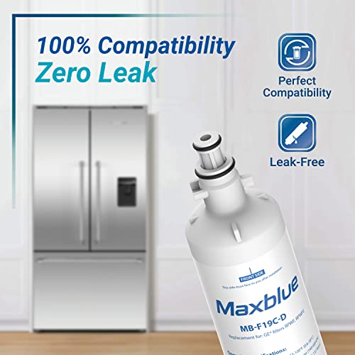 Maxblue RPWFE (with CHIP) NSF 401 Certified Refrigerator Water Filter, Replacement for GE® RPWFE, RPWF, WSG-4, WF277, GFE28GMKES, PFE28KBLTS, GFD28GSLSS, PWE23KSKSS, GYE22HMKES, DFE28JSKSS