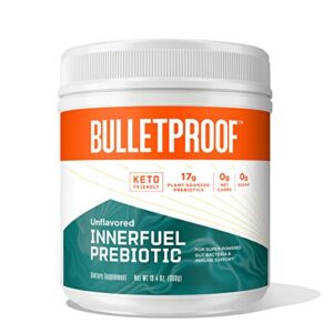 bulletproof unflavored innerfuel prebiotic fiber powder, 13.4 ounces, supplement for gut health, digestive health and immune support