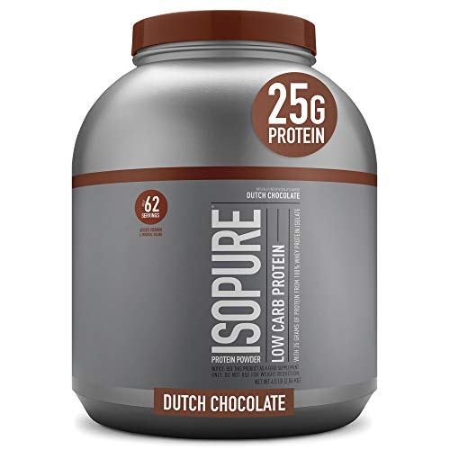 Isopure Whey Isolate Protein Powder with Vitamin C & Zinc for Immune Support, 25g Protein, Low Carb & Keto Friendly, Flavor: Dutch Chocolate, 4.5 Pounds (Packaging May Vary)