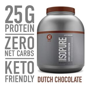 Isopure Whey Isolate Protein Powder with Vitamin C & Zinc for Immune Support, 25g Protein, Low Carb & Keto Friendly, Flavor: Dutch Chocolate, 4.5 Pounds (Packaging May Vary)