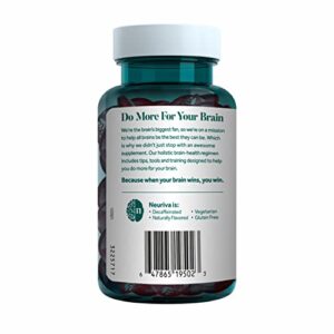 NEURIVA Plus Brain Supplement For Memory, Focus & Concentration + Cognative Function with Vitamins B6 & B12 and Clinically Tested Nootropics Phosphatidylserine and Neurofactor, 50ct Strawberry Gummies